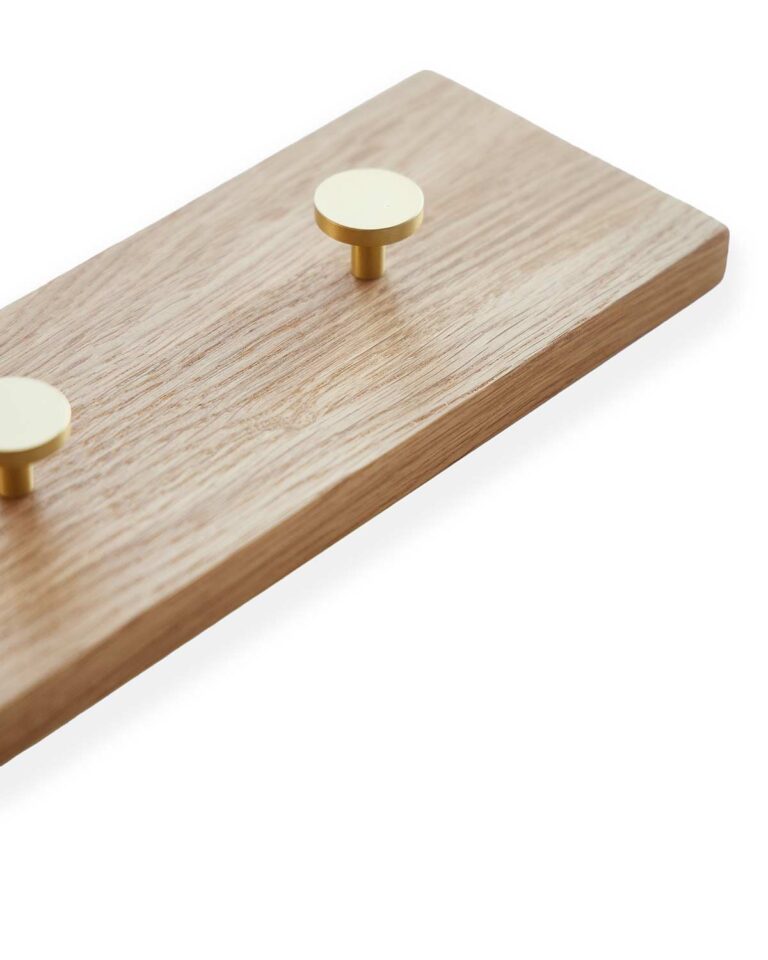 OAK Knagerække Egetræ Med Messing Knager - 50 cm - MOUD Home