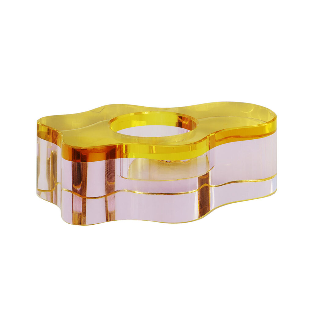 CLOUD Krystal lysestage pink og amber | MOUD Home