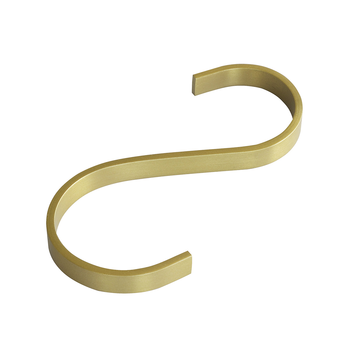 Curvy S-krog i børstet messing 9,8 cm - - MOUD Home